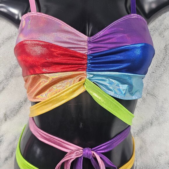 Dolls Kill | Tops | Dolls Kill Club Exx Large Rainbow Shimmery Metallic ...